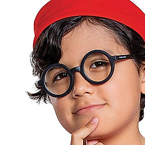 Wheres Waldo Halloween Costume, Official Waldo Costume Set with Shirt and Cap with Glasses Outfit, Classic Child Size Extra Small (3T-4T) Multicolored