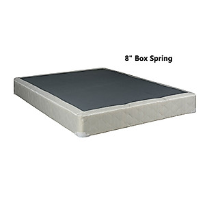 Greaton Fully Assembled Wood Traditional Box Spring/Foundation for Mattress Set, 75" X 33", White With Black Tape