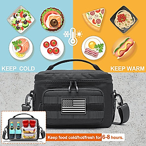 POWNEW Tactical Lunch Box for Men Women, Large Insulated Cooler Bag Lunch Pail for Office Work Picnic Gym Construction Camping, Gifts for Christmas Birthday