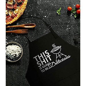 KITCHEPOOL Waterproof Funny Apron for Men, Chef Aprons for Women with 3 Pockets, Adjustable Bid Kitchen Aprons for Chef, Cooking Apron for BBQ, Baking - This Is Going to Be