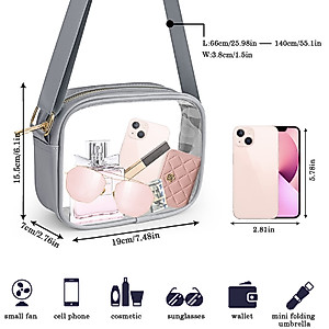 KETIEE Clear Bag Stadium Approved, Clear Crossbody Bag Clear Purse for Women See Through Clear Handbag with Adjustable Strap for Concerts Sports Festivals