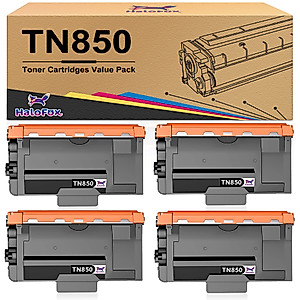 HaloFox Compatible Toner-Cartridge Replacement for Brother TN850 TN 850 TN-850 TN820 TN-820 TN 820 for HL-L6200DW MFC-L5900DW MFC-L5850DW MFC-L5700DW MFC-L6800DW HL-L5200DW Printer (Black, 4-Pack)