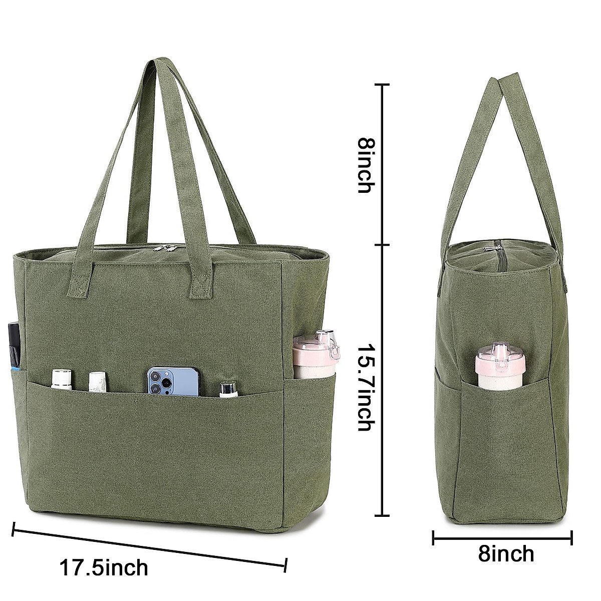 LEDAOU Beach Bag Waterproof Sandproof Women Tote Bag Pool Bag with Zipper for Gym Grocery Travel with Wet Pocket