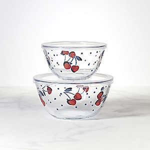 Kate Spade Vintage Cherry Dot 2-Piece Round Storage Set, 3.95 LB, Multi