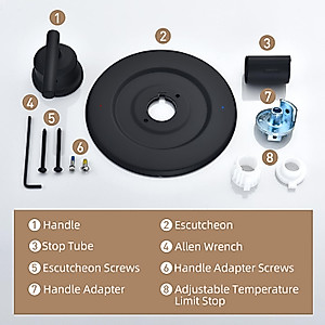 Replacement for Moen T2901BL Gibson Posi-Temp Valve Trim Kit, Shower Lever Handle, Matte Black
