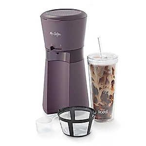 Mr. Coffee Iced Coffee Maker, Single Serve Machine with 22-Ounce Tumbler and Reusable Coffee Filter, Black & Iced Coffee Maker, Single Serve Machine, Lavender