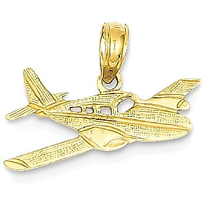 IceCarats 14K Yellow Gold Cessna Plane Necklace Charm Pendant 14mm x 19mm Only