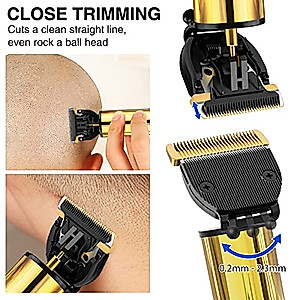 Professional Hair Clippers for Men Cordless Hair Trimmer Ornate Beard Trimmer Lineup Hair Clipper Rechargeable Grooming Kit Adjustable Hair Trimmers Outliner Edgers Haircut Kit with LED Display Gold