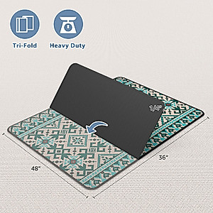 Mapuon Heavy Duty Desk Chair Mat for Carpet & Hardwood Floors, 48" x 36" Exquisite Jacquard Floor Mat Office Chair Mat for Carpeted Floors and Hardwood Floor for Home Office