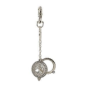 Tree of Life 4X Magnifying Glass Sliding Top Key Chain (Silver Tone)