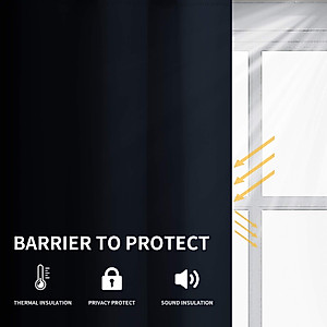 Easy-Going Blackout Curtains for Bedroom, Solid Thermal Insulated Grommet and Noise Reduction Window Drapes, Room Darkening Curtains for Living Room, 2 Panels(52x84 in,Navy)