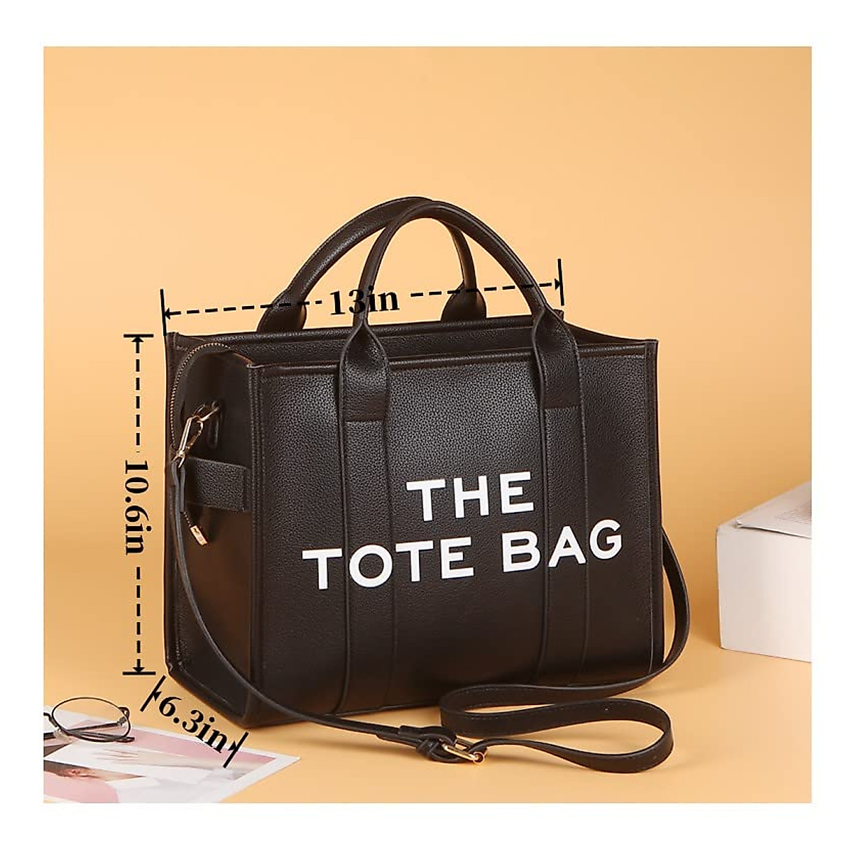 IMPRINTNATION The Tote Bag for Women.PU Leather Handbag with Shoulder Strap and Zipper Closure