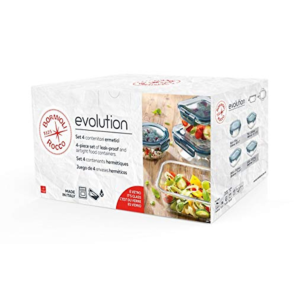 Bormioli Rocco Evolution Slate Grey Glass 8 Piece Storage Set