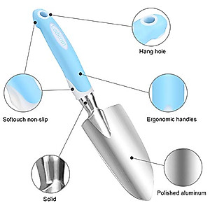 Codirom Garden Tools Set 5PCS Gardening Tools Planting Trowel Garden Shovel Garden Rake Transplant Tools