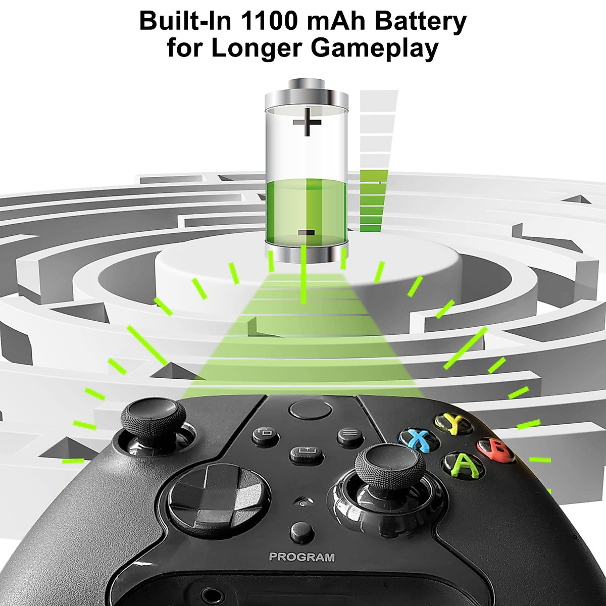 ALIENERGY Wireless Performance Controller for Xbox One & Xbox Series X|S, Remappable Scuffed Paddles/Built-In Battery/Better Grip/Vibration Motors/3.5mm Audio Jack Supported (Black)