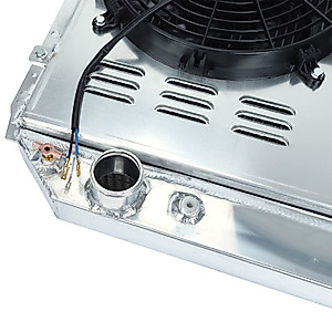 TYFYB 3 Row Core Racing Radiator+ 12" Shroud Fan+Relay kit Compatible with 1966-1979 F100 F250 F350 Br-onco V8