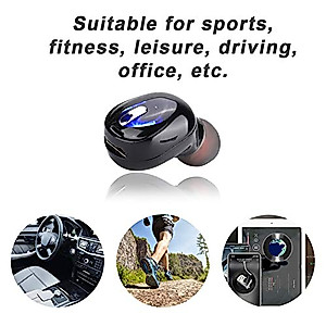 Wireless Headphones, Wireless Bluetooth Earbuds Bluetooth Earphone Wireless Ear Buds Wireless Earbuds, Workout Headphones for Sports Leisure for Fitness Driving(Black)