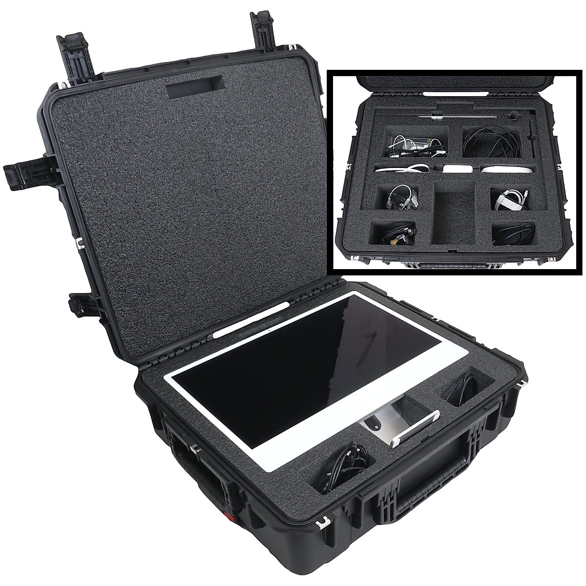 Case Club Case fits 24" iMac. Heavy Duty, Airline Approved, Shippable - Also Fits Keyboard & Accessories - Compact, Rolling, Lockable, Waterproof, Hard Case