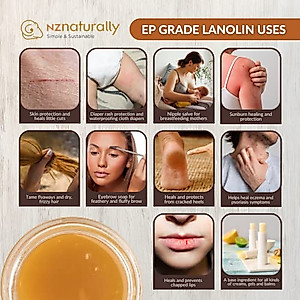 Pure New Zealand Liquid Lanolin Oil EP Grade | For General Dry Skin Conditions I 100% Natural I No Artificial Fragrance 100ml