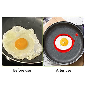 YOLCAR Egg Ring Set, Silicone Egg Ring Molds, Fried Egg Rings and Non-stick Egg Cooker Ring, Multicolor, 4Pack