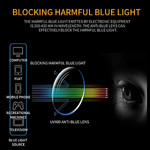 RicFarb Blue Light Blocking Glasses Computer Reading/Gaming/Phones Glasses for Men or Women,Ease Digital Eye Strain, Dry Eyes Matte Black