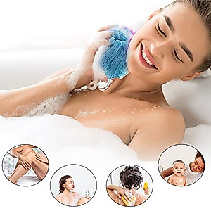 HEIMEABI Exfoliating Back for Shower,Bath Shower Set, 3pcs in A Pack,Deep Clean and Skin Car Must Haves for Teen Girls (C, One Size)