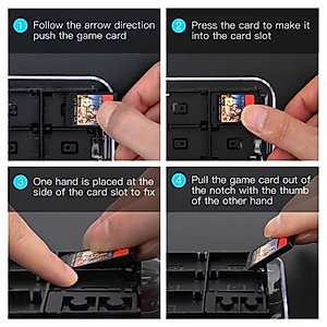 MoKo Game Card Case Compatible with Nintendo Switch, Switch Game Storage Box with 12 Game Cartridges Hard Protective PC Shell Holder - Black
