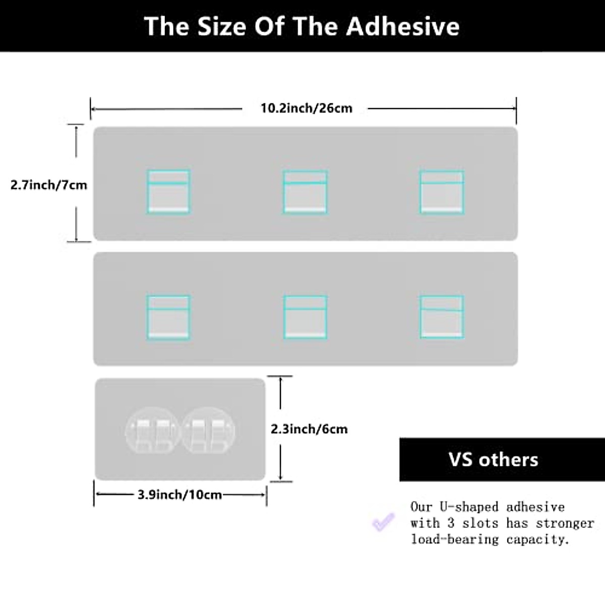 RTOGM 3pcs Replacement Adhesives Shower Shelves, Asin: B0BD52JVP2, 2pcs Long Adhesive for Shower Shelves & 1pc Short Adhesive for Soap Holder