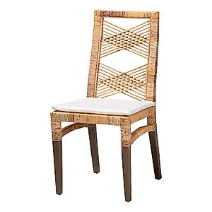 Baxton Studio Poltak Modern Natural Brown Rattan Dining Chair