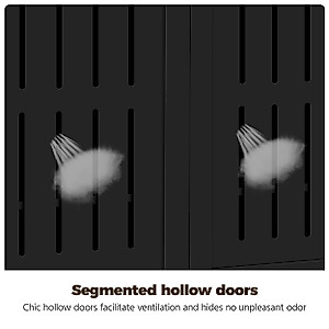 Yaheetech Shoe Cabinet Bathroom Storage Cabinet with 1 Drawer & Adjustable Shelf, Shoe Rack Pinter Stand for Home Office, Black