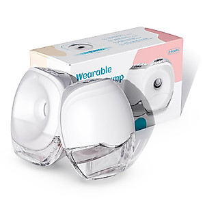 X-Bosak Breast Pump Hands Free, Wearable Electric Portable Silicone Breast Pump, 3 Modes & 8 Levels, Painless & Leak-Proof Design, 17mm~27mm Flange Inserts, Smart LCD Display, 2 Pack, White