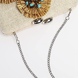 M10M15 Straw Handbag Woven Clutch Purse for Women Evening Clutch Party Wedding Vacation Summer Beach Bag Crossbody Straw Clutch