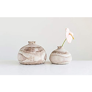Creative Co-Op Small Paulownia Wood Vase (Each one Will Vary) Decorative Accents, Natural