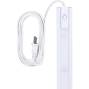 Enbrighten 16 Inch LED Premium Under Cabinet Light Fixture, Plug-In, Bright White 3000K, 384 Lumens, Plastic Housing, On/Off Switch, Perfect for Kitchen, Home Office, Garage, Workbench & more, 26535