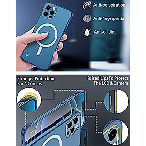 COMBOMTEK Slim Case for iPhone 12 Pro Max Compatible with Magsafe, Ultra Thin Frameless Case with Mag Safe Qi Wireless Charging