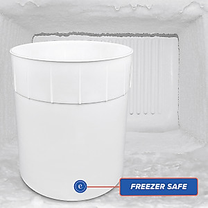 ePackageSupply 3 Gallon Ice Cream Container with Lid - Freezer Safe Storage Containers, Round Plastic Containers with Lid, BPA Free - 10 count