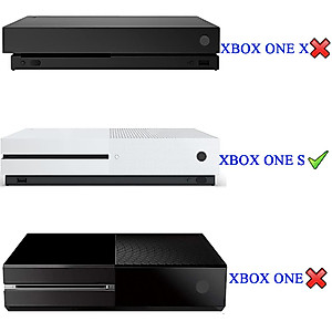 eXtremeRate Black Horizontal Dust Cover for Xbox One S Console Custom Designed Double Layer Soft Neat Lining Waterproof Dustproof Precision Cut Easy Access Cable Port