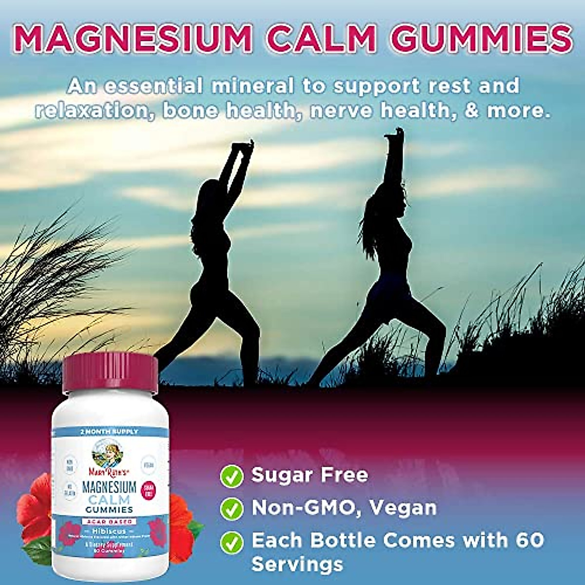 USDA Organic Men' s Multivitamins Gummies & Magnesium Citrate Gummies Bundle by MaryRuth's | Immune Support | Calm Magnesium Gummies for Adults & Kids 4+ | Stress Relief, Bone, Nerve, Gut Health
