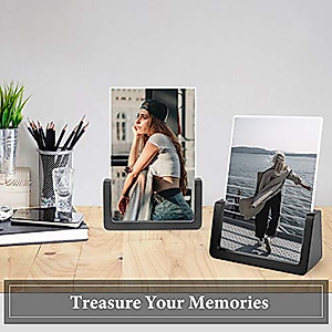 Waysse 4x6 Picture Frames,Wooden Picture Frame 2 Pack- Black Picture Photo Frame with High Difinition Acrylic Glass Covers Rustic Photo Frames for Wall or Tabletop Display (Vertical)
