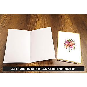 Racrico 50 Blank Note Cards and Envelopes,10 Gold Foil Designs Floral Blank Cards With Color Envelopes And Stickers, 4x6 Blank Note Greeting Cards Sets In Sturdy Bulk Box.