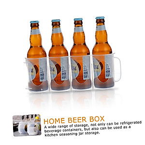 Hemoton 2pcs Refrigerator Organizer Bins Drink Holder Storage Bin Portable Pop Soda Can Dispenser Beverage Holder for Fridge Storage Sliding Freezer Kitchen Countertops Cabinets