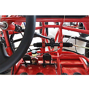 PRO BAT 300mm/11.8'' Steering Wheel Steel Kit 420mm/16.5'' Gear Rack Pinion Adjustable Shaft Set Replacement for Go Kart Go Cart Golf UTV 110cc 125cc 140cc 150cc Buggy