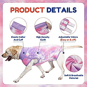 TORJOY Breathable Dog Recovery Suit for Male/Female, Tie Dye Purple Dog Onesie for Abdominal Wounds, Cone E-Collar Alternative After Surgery to Anti-Licking, Professional Surgery Suit for Dogs Medium