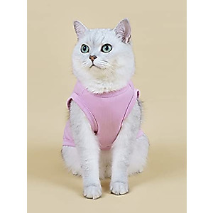 QWINEE 3pcs Dog Shirt Tank Top Puppy Vest Dog Cat Basic Shirts Clothes for Small Medium Dogs Kitten Kitty Multicolor M