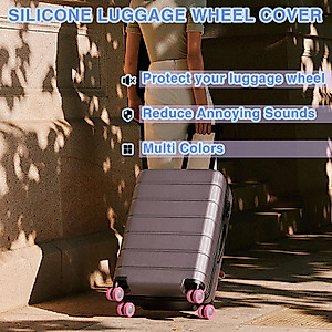 Zalengine 10-Pack Luggage Suitcase Wheels Cover - Luggage Wheels Cover for most 8-Spinner Wheels Luggage Sets - Protect Luggage Wheels from Wear and Tear (orange)