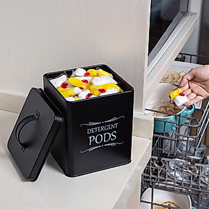 Meraki Home Laundry Detergent Container Set – 2-Pack Detergent Holder with Scoop - Laundry Detergent Sheets and Pods Container - Laundry Room Organization and Storage - Matte Black