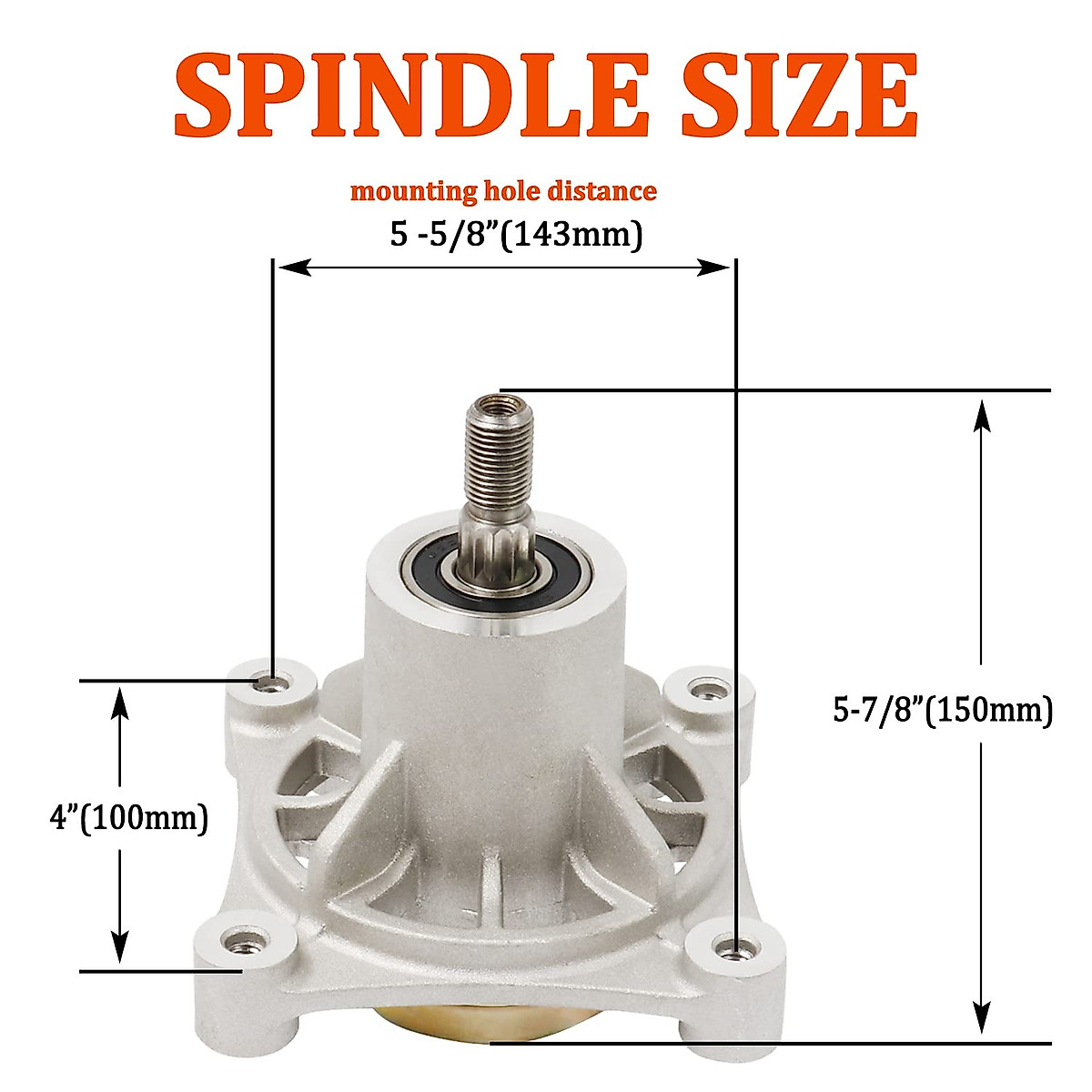 KOOTANS Mower Spindle Assembly for AYP 174356 174358 Husqvarna 532174356 587125201 532174358 Z246 GTH2548 GT2248 GTH2248 YTH1848XP YTH2448 YTH2748, Fits AYP 48" Decks 2002 & Newer (with Bolts, Zerk)