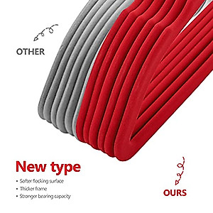 DLD Velvet Hangers Non Slip Velvet Suit Hangers 50 Pack Space Saving Velvet Clothes Hanger Premium Velvet Non Slip Hanger Ultra Thin Adult Hanger for Coats, Suit