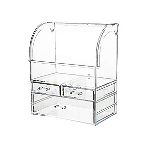 MOOCHI Professional Large Cosmetic Makeup Organizer Dust Water Proof Cosmetics Storage Display Case with Drawers