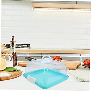 Portable Cake Box Paper Cups with Lids Chocolate Cortes Chocolates Box Cake Carrying Case Wedding Cake Carrier Container Cake Carrier with Lid and Handle Plastic Blue Mini Pie